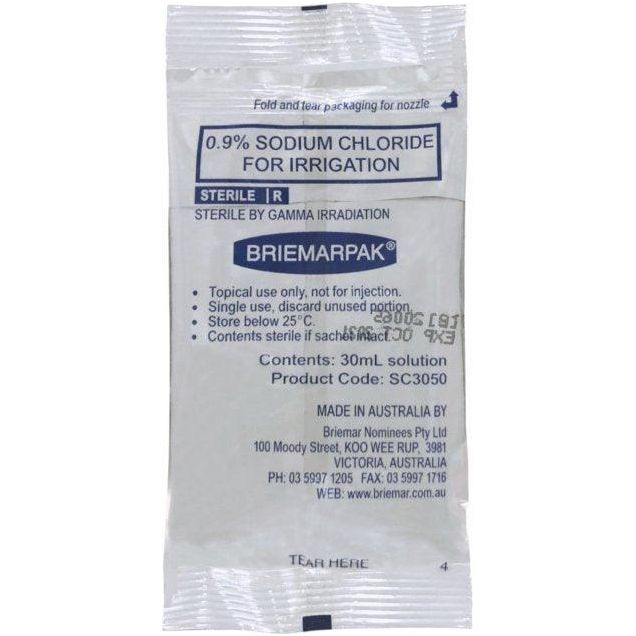 Sodium Chloride Irrigation Solution 0.9%, 30mL - Sachets – Anjelstore